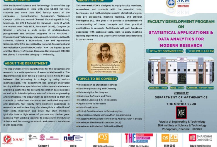 Six Days FDP on Integrating Artificial Intelligence into Healthcare : Empowering Professionals ...